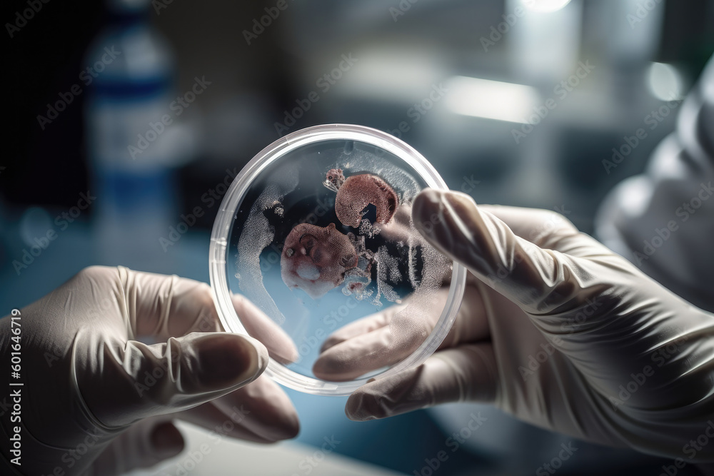 Bacterial sample in a laboratory. AI generative Stock Illustration ...