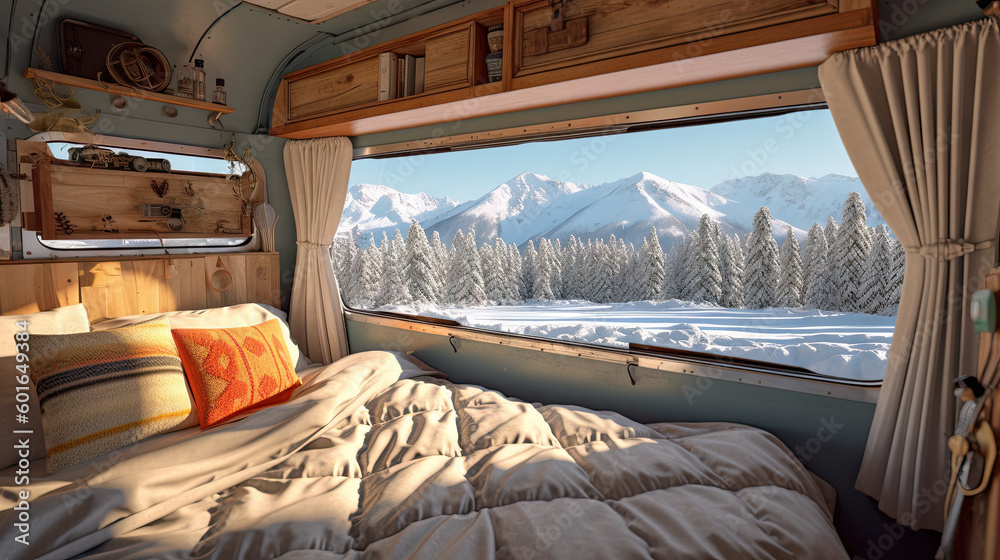 Beautiful camper van view created with Generative AI technology Stock ...