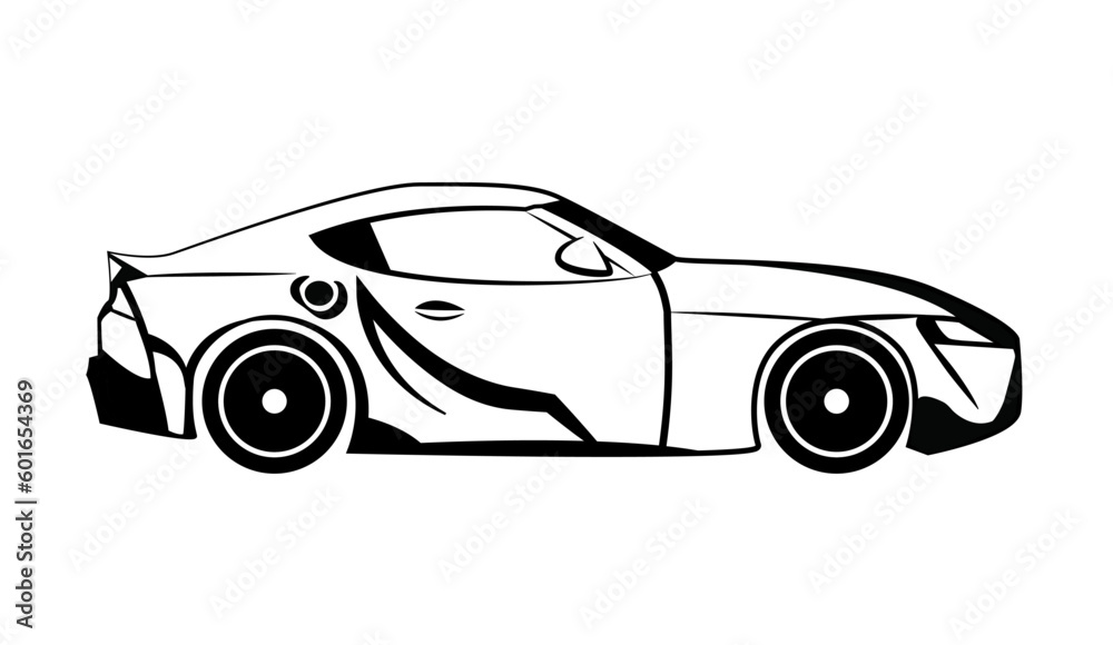 Car Outline Icon. Transparent Background. Vector Illustration. Stock ...