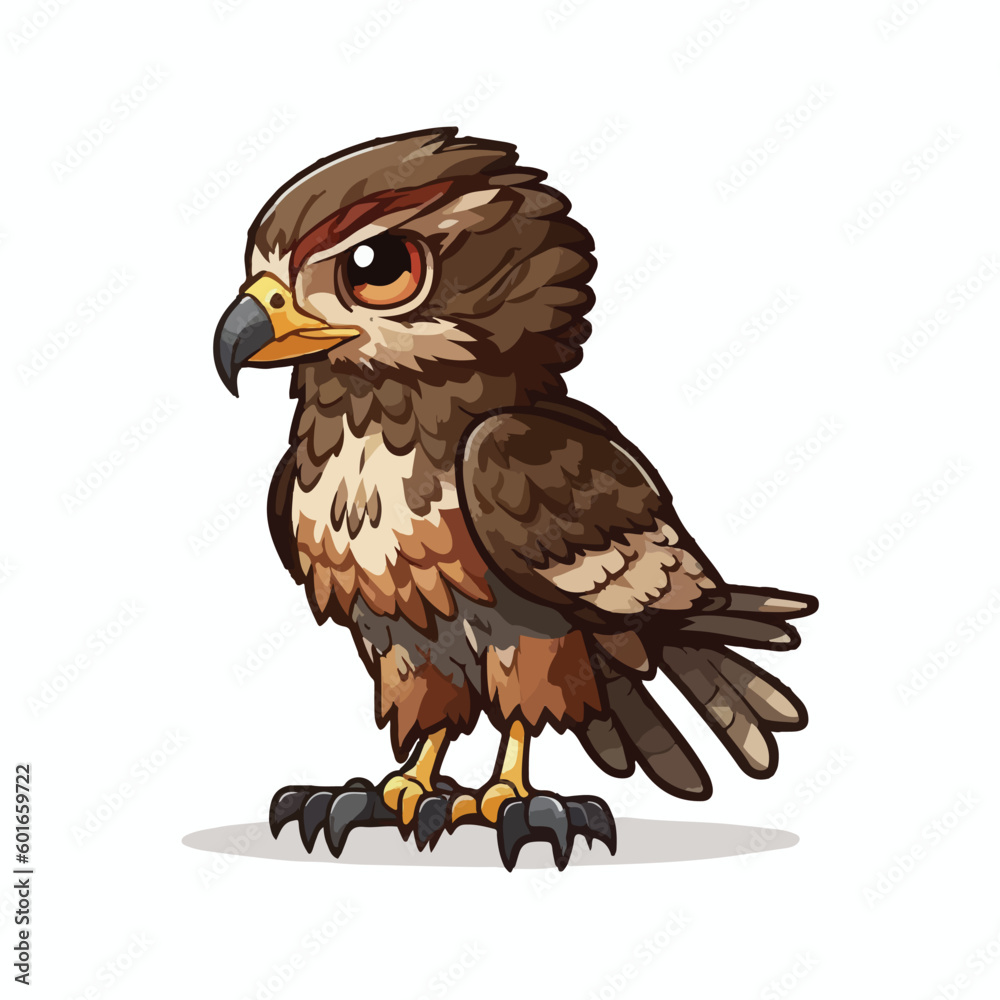 vector cute buzzard cartoon style Stock Vector | Adobe Stock