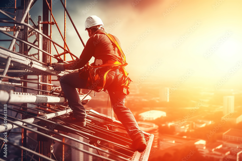 construction engineer worker at heights,architecture sci-fi ...