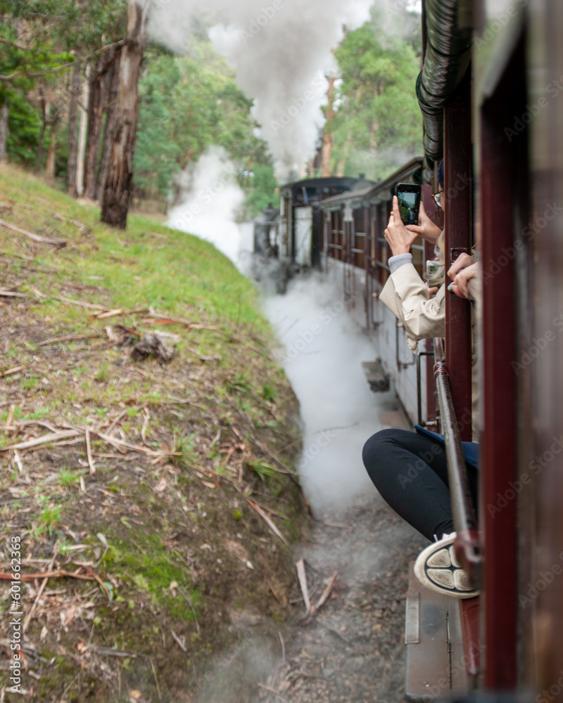 Passenger view from inside one of the carriage of Melbourne's oldest ...