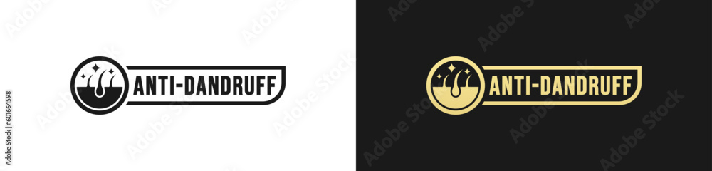 Anti dandruff logo or Anti dandruff label vector isolated in flat style ...