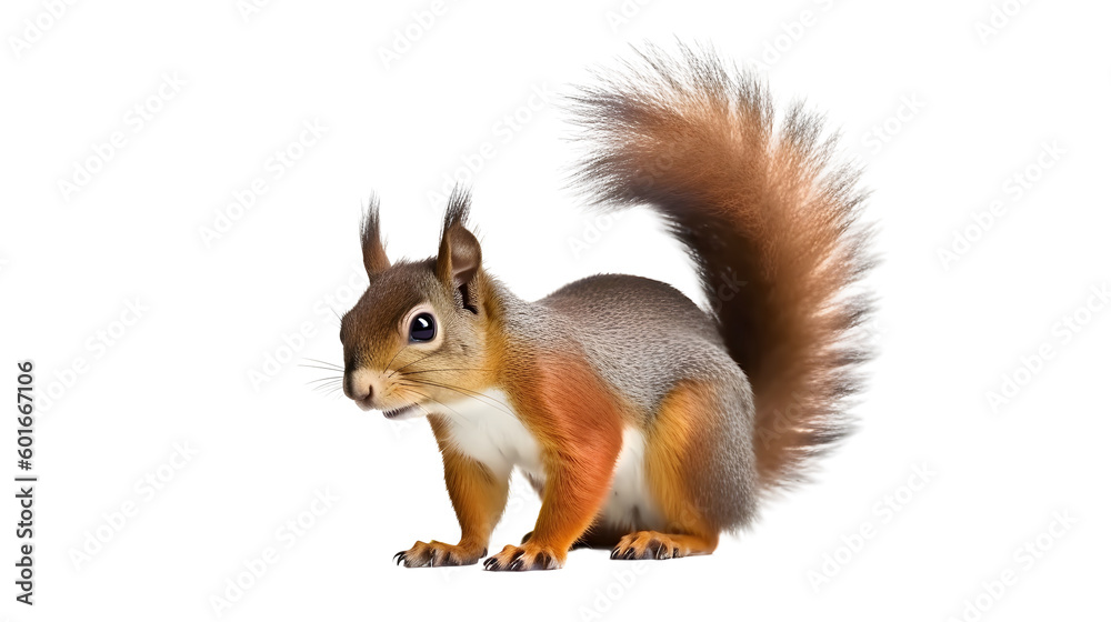 Squirrel on transparent background, png Generative AI Stock ...