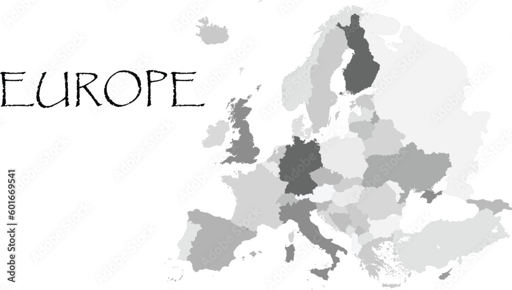 European or Europe Continent Map with each countries map clearly ...