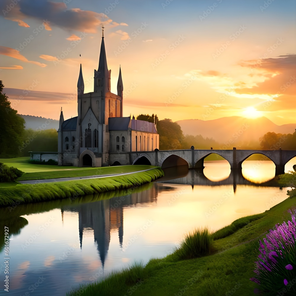 Captivating Digital Illustration: Stunning Medieval Fantasy Church ...