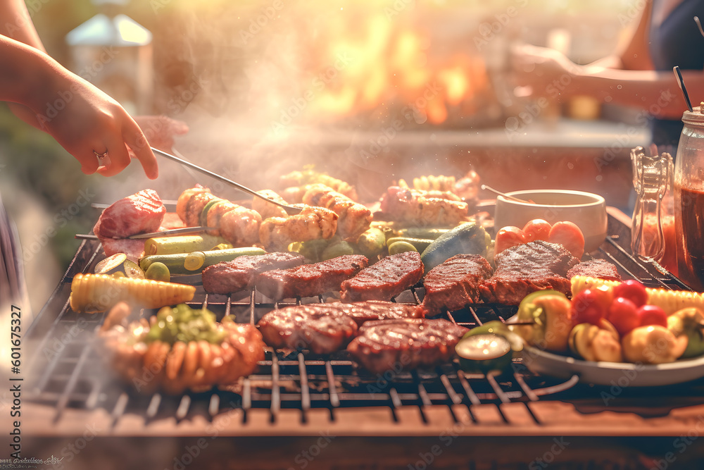 Barbecue Scene Set up a classic 4th of July barbecue ai generated art ...