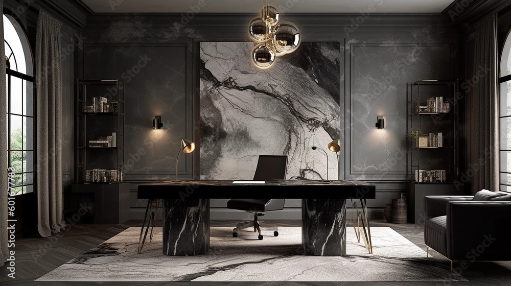 Modern home office, conference room, office room, office with windows ...