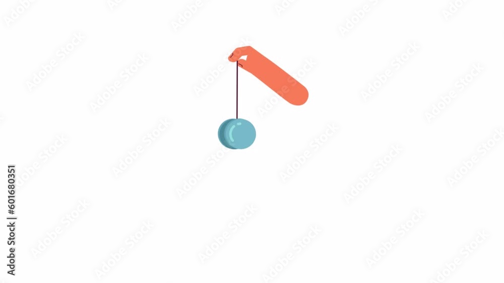 Animated hand with yoyo. Playing toy animation. Relieving stress ...