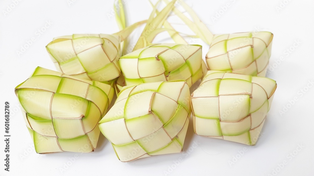 Ketupat or rice dumpling is tradition food during celebration eid fitri ...
