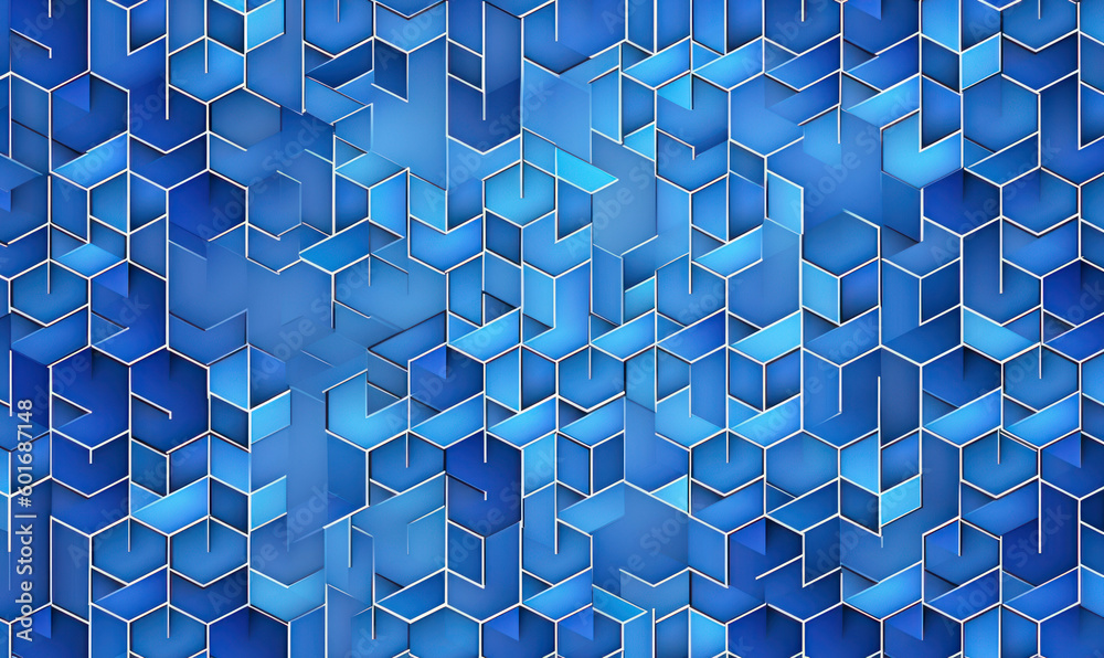 blue color Penrose tile or tessellation as a background or wallpaper ...