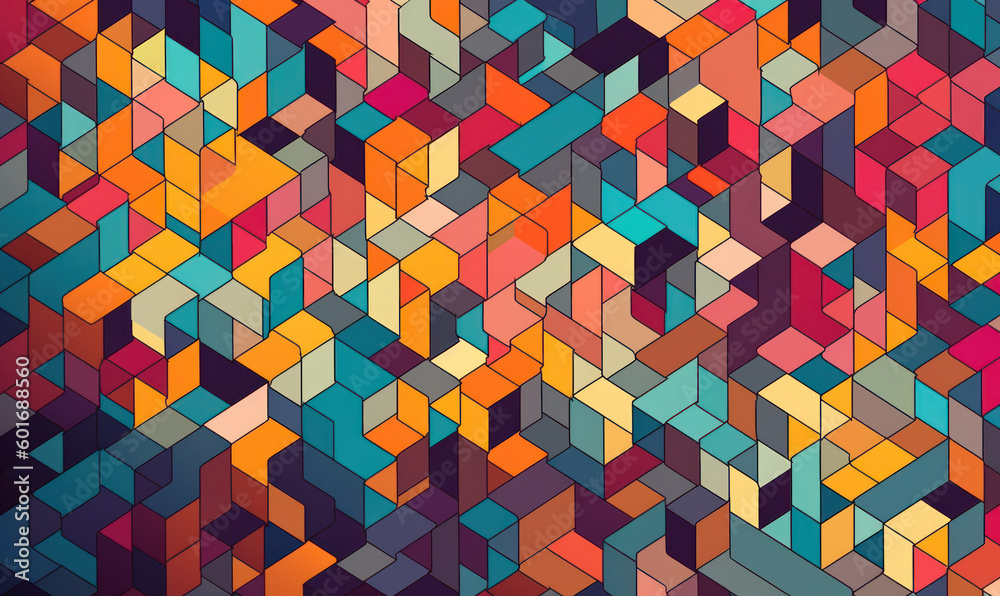 colorful color Penrose tile or tessellation as a background or ...