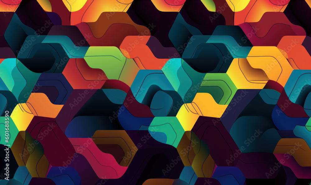 colorful color Penrose tile or tessellation as a background or ...