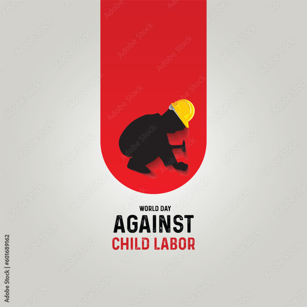 Vektorová grafika „World day against child labour. stop child labour ...