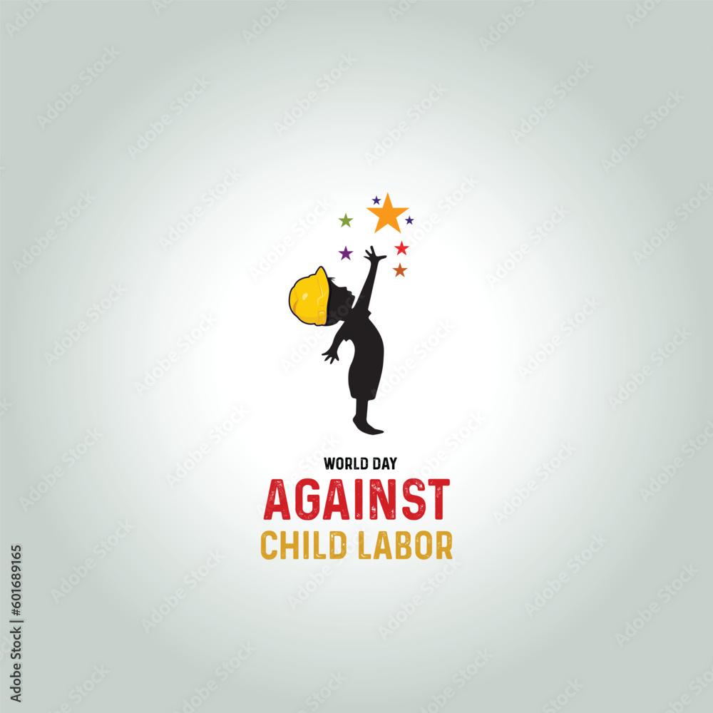 World day against child labour. stop child labour the world. vector ...