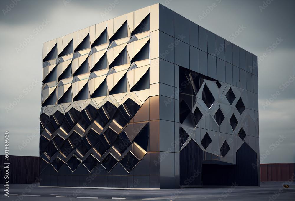 A modern tower with a façade that incorporates a series of curved glass ...