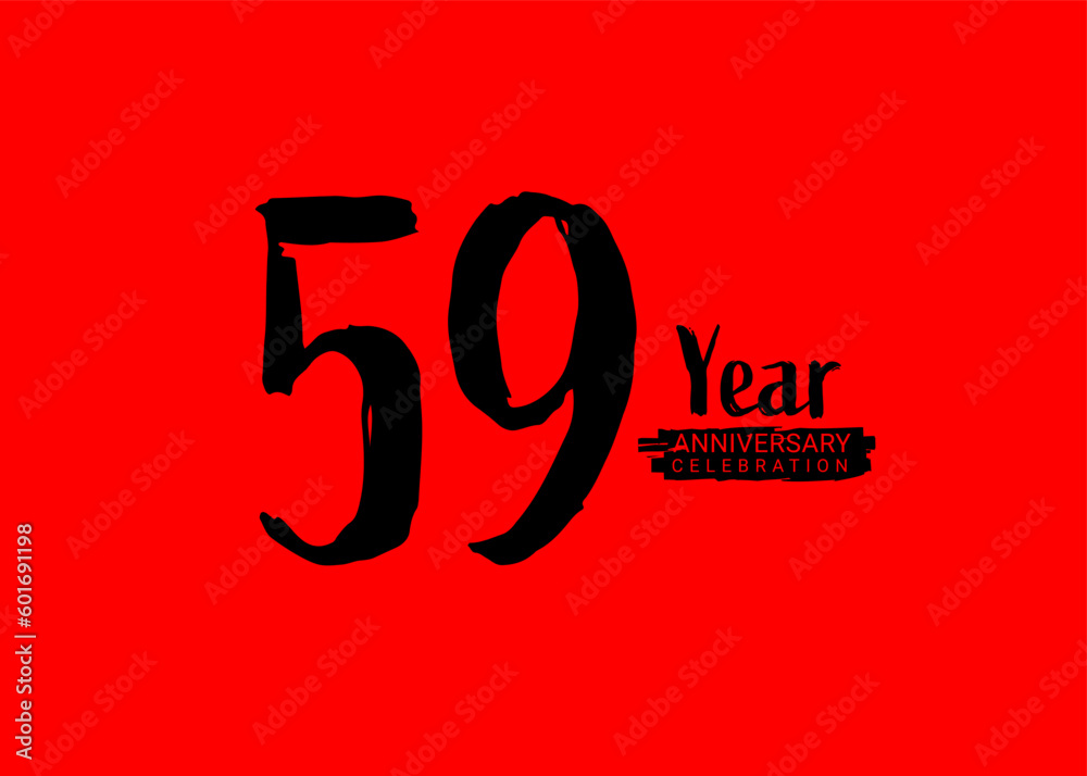 59 Years Anniversary Celebration logo on red background, 59 number logo ...
