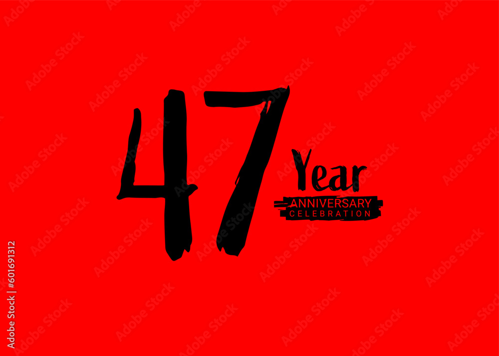 47 Years Anniversary Celebration logo on red background, 47 number logo ...