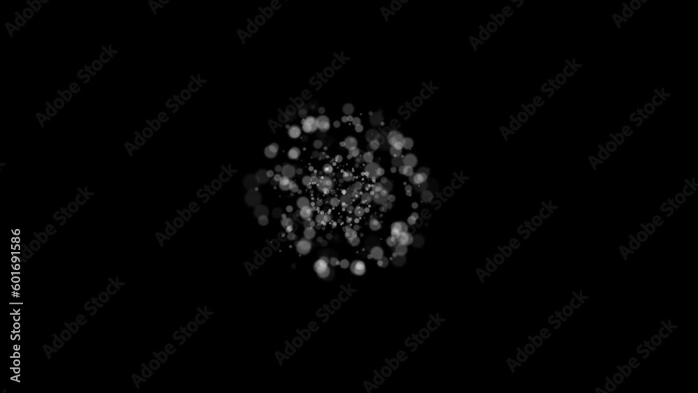 A simple 2D animation of a circle made up of small circular particles ...