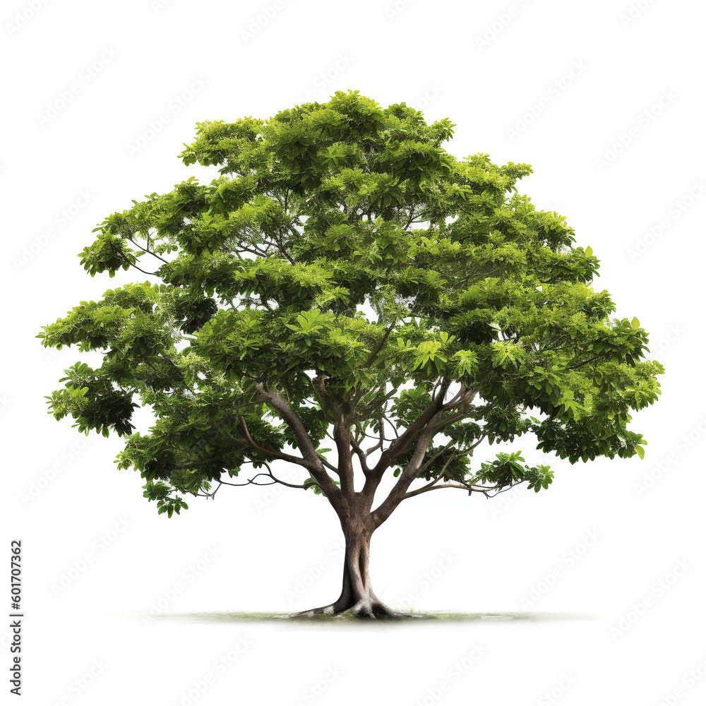 Samanea saman Tree isolated on white background. Rain Tree isolated on ...