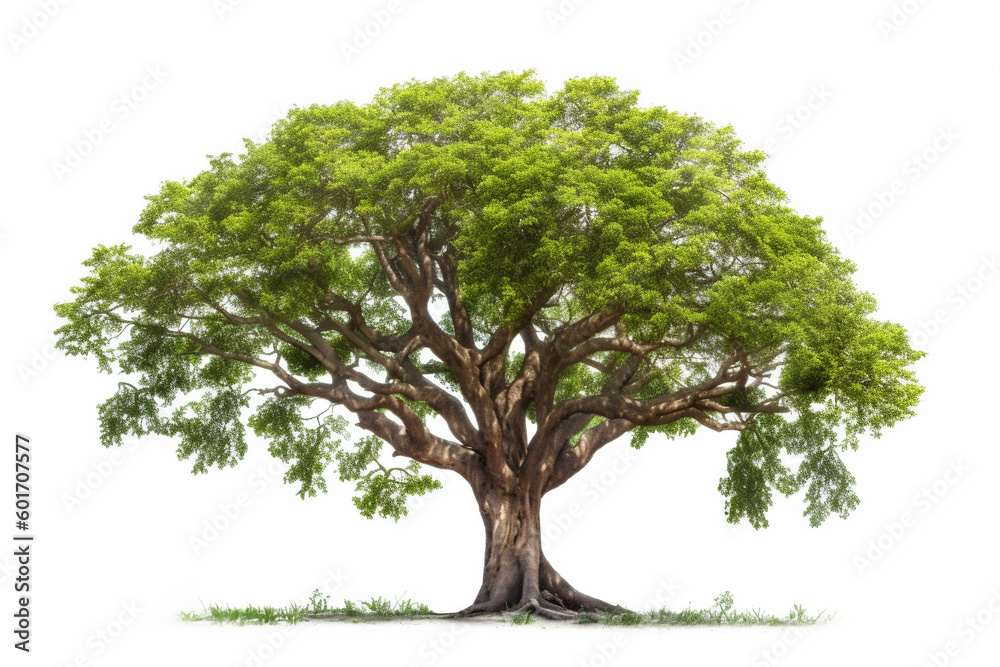 Samanea saman Tree isolated on white background. Rain Tree isolated on ...