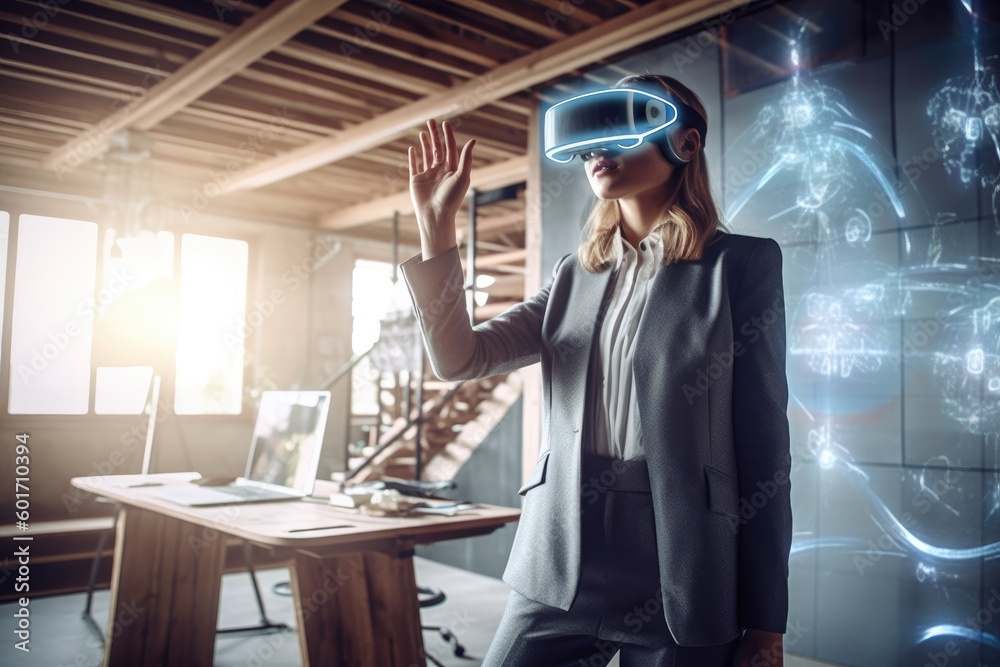 Futuristic vision of using VR AR immersive technology in business ...