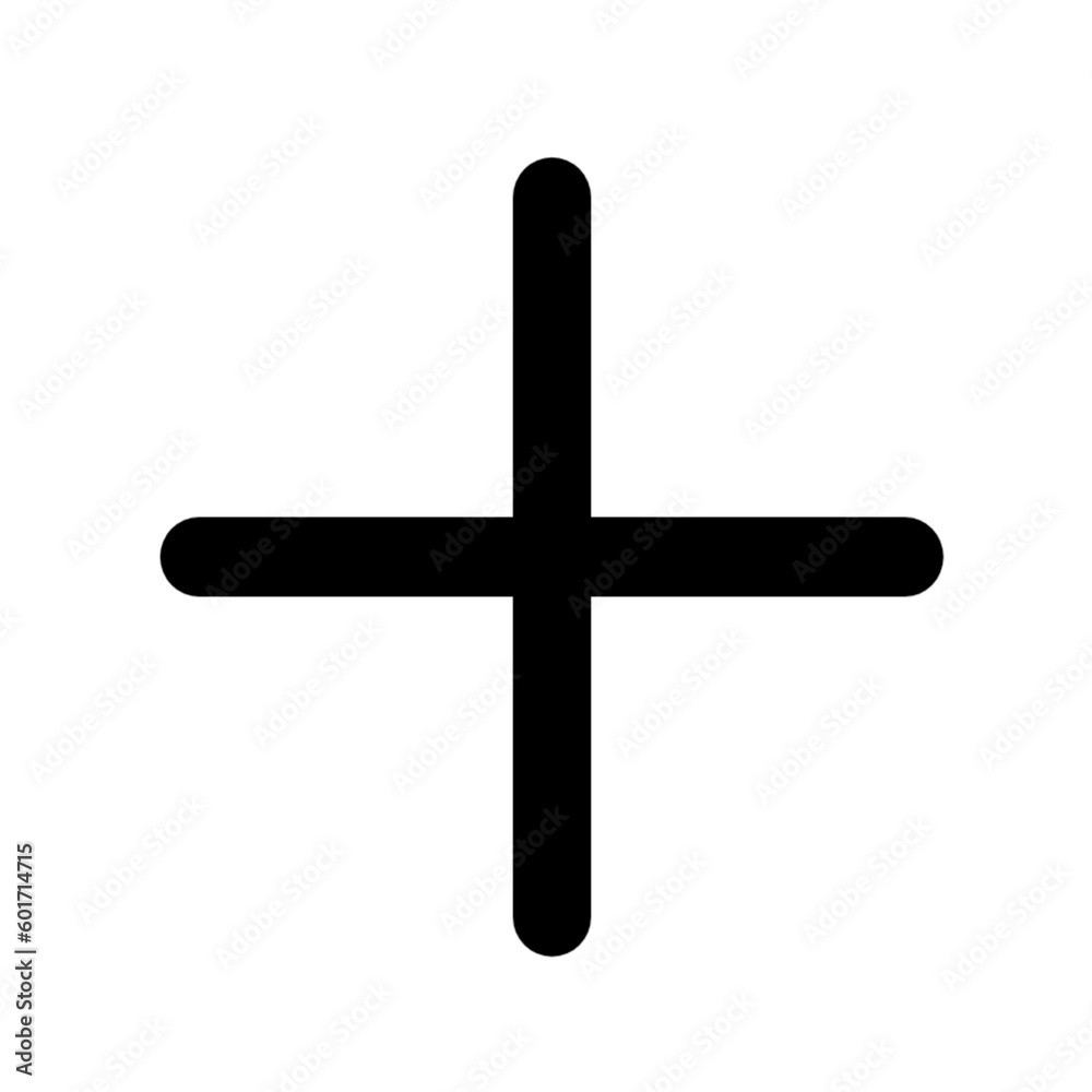 Black plus symbol icon Stock Illustration | Adobe Stock
