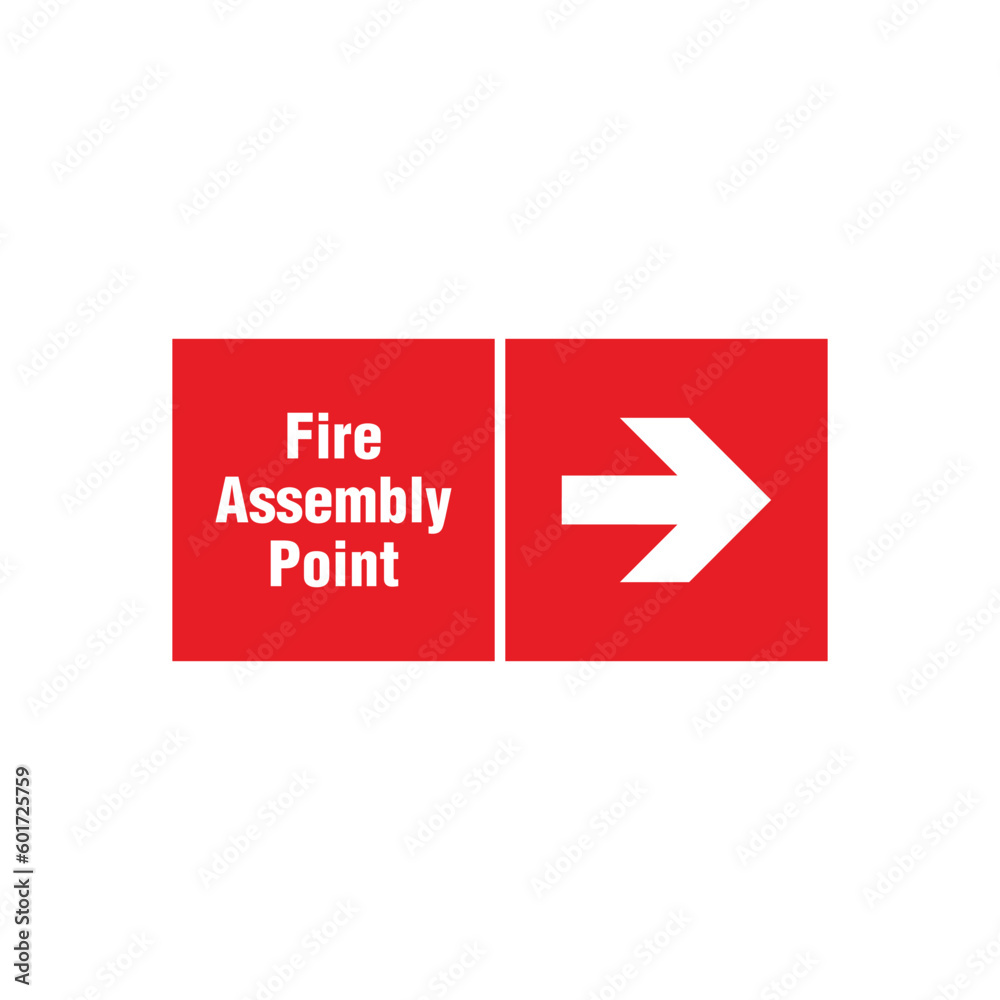 Fire Assembly Point Sign Vector Template Stock Vector | Adobe Stock