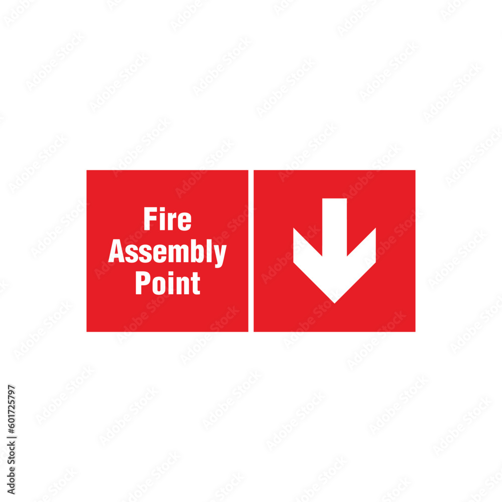 Fire Assembly Point Sign Vector Template Stock Vector | Adobe Stock