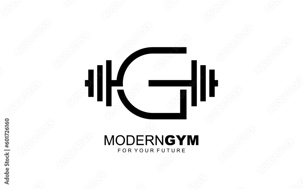 G logo gym vector for identity company. initial letter fitness template ...