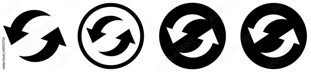 Vecteur Stock Circular arrow icons set with transparent background ...