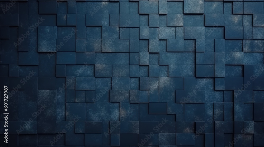 Dark blue abstract background. Toned old concrete tile. Small geometric ...