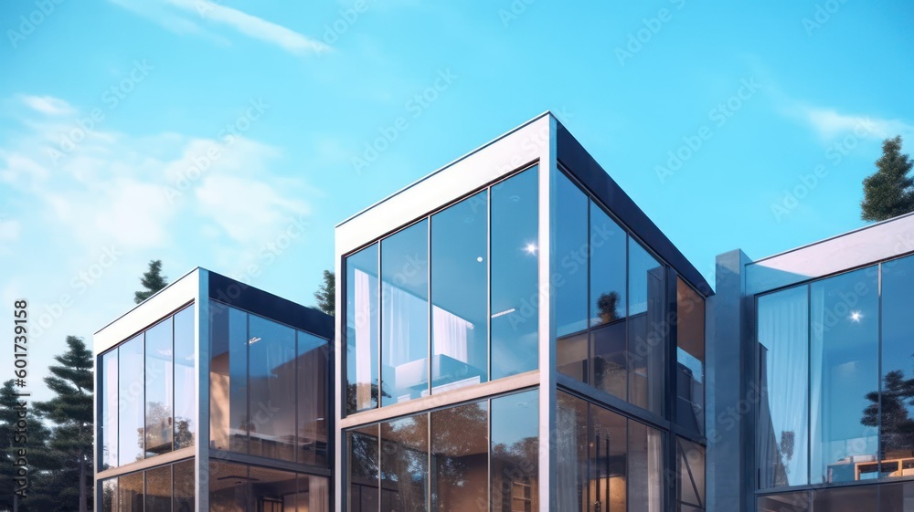 Conceptual modern glasshouse home exterior design. Contemporary glass ...