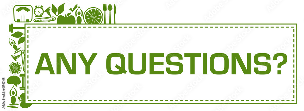 Any Questions Green Health Symbols Corner Top Left Horizontal Stock ...