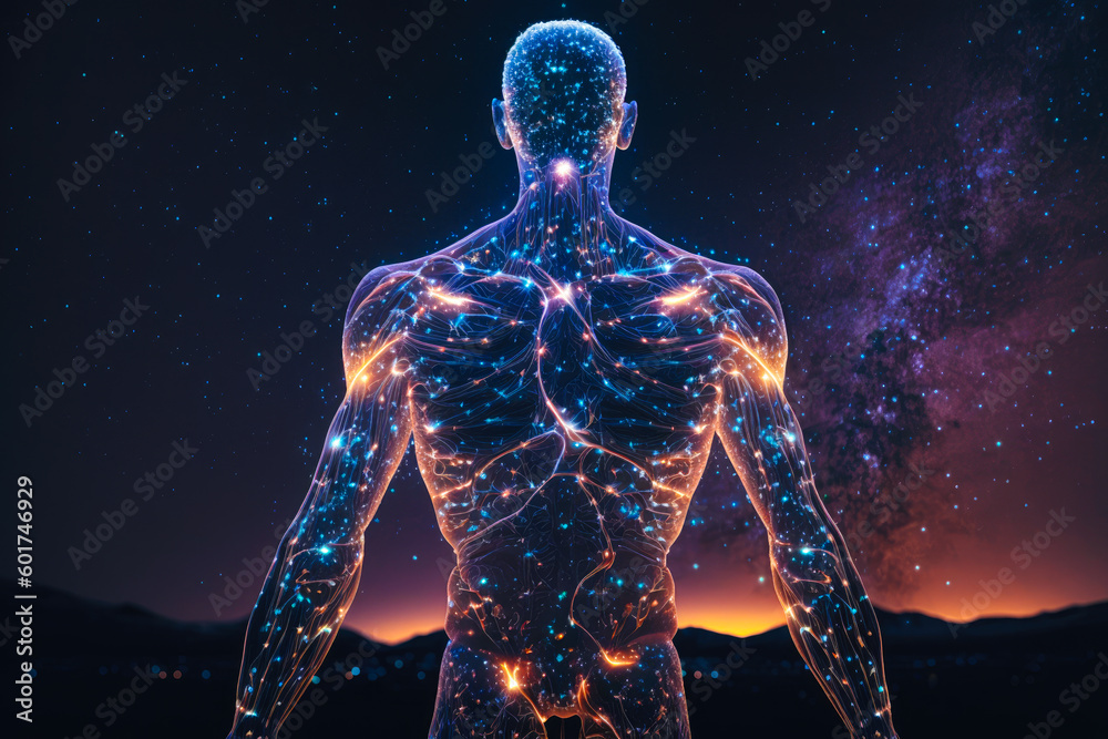 the human body as a constellation, with different body parts forming ...