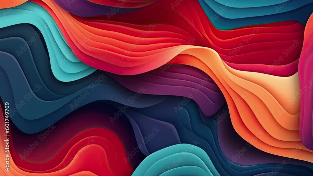 Vidéo Stock Abstract liquid motion video background, colored layered ...