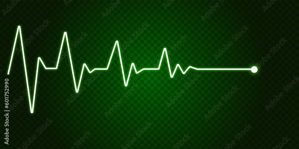 Medical electrocardiogram wave, flat icon, black on transparent ...