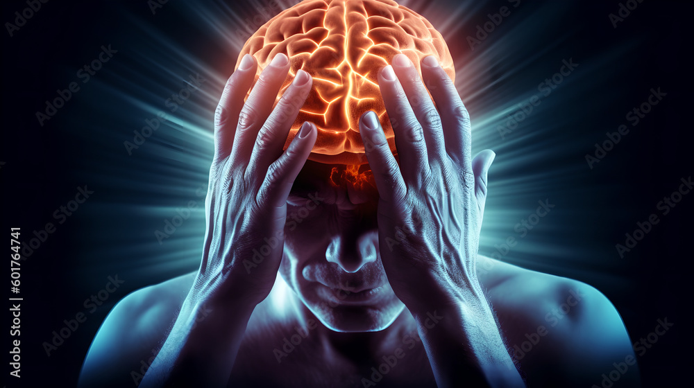 Human Brain Neurology Burning Head and Stress, Headace, Migraines with ...