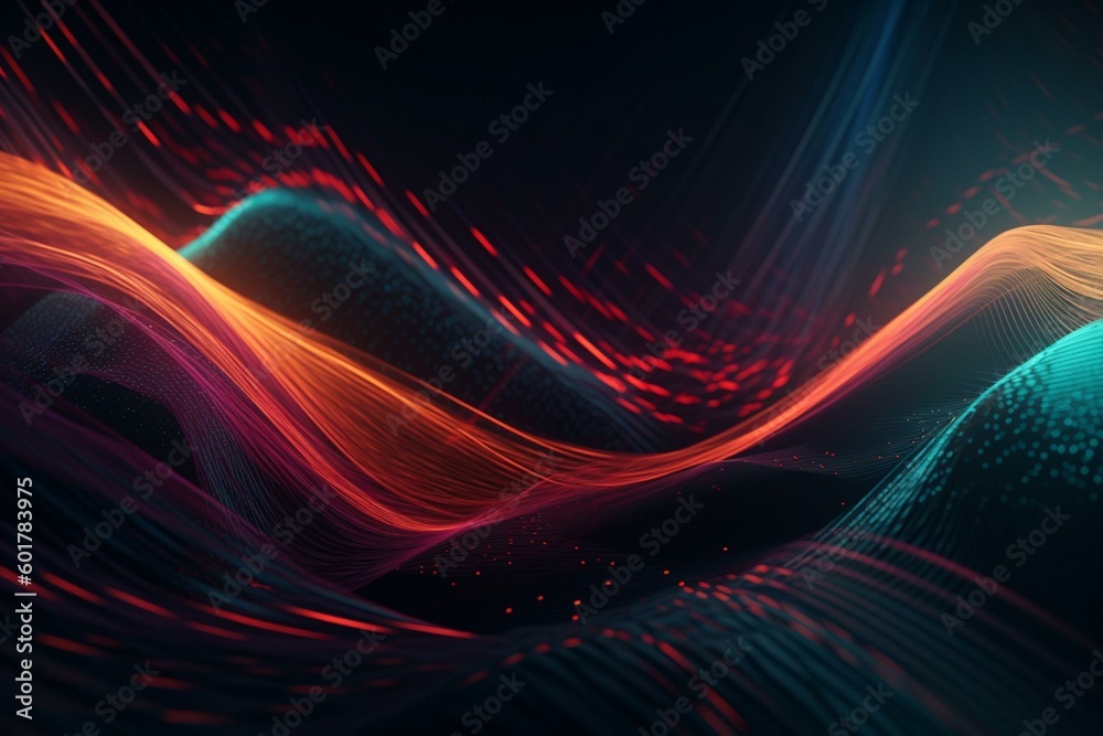 Gradient lines move in background with modulation in this banner ...