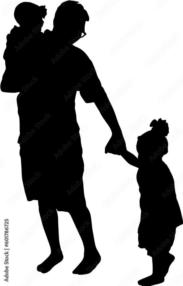silhouette of parent and child vector, father day Stock Vector | Adobe ...