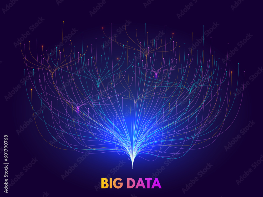Big data collection. Virtual flow of database connections tree ...
