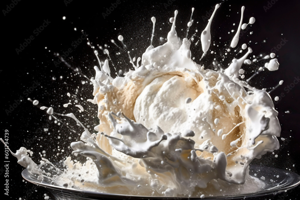 Whipped cream explosion. Generative AI. Stock Illustration | Adobe Stock