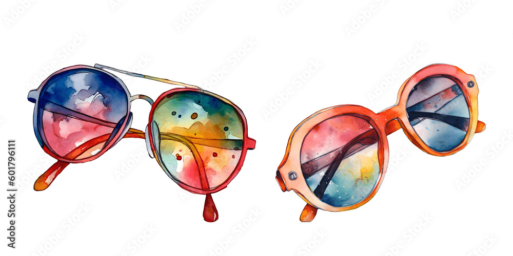 Sunglasses watercolor clipart, transparent background, PNG File ...