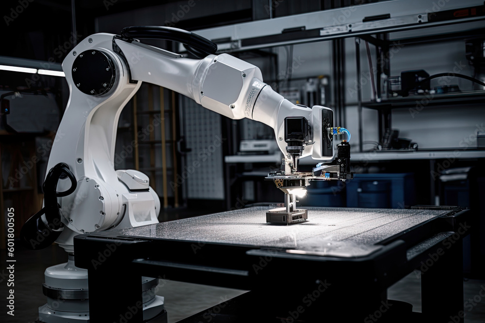 Generative Ai Illustration Of Modern Industrial Robotic Operation