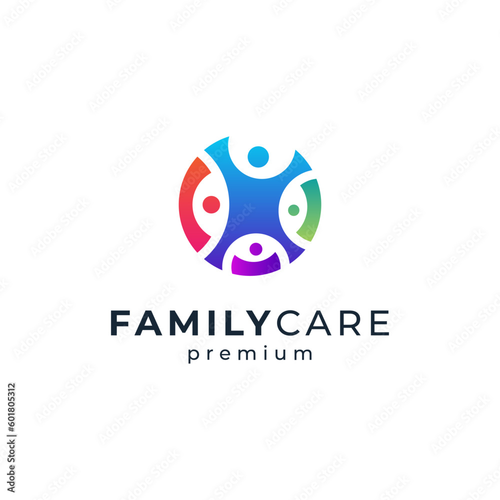 colorful orphanage logo design template Stock Vector | Adobe Stock