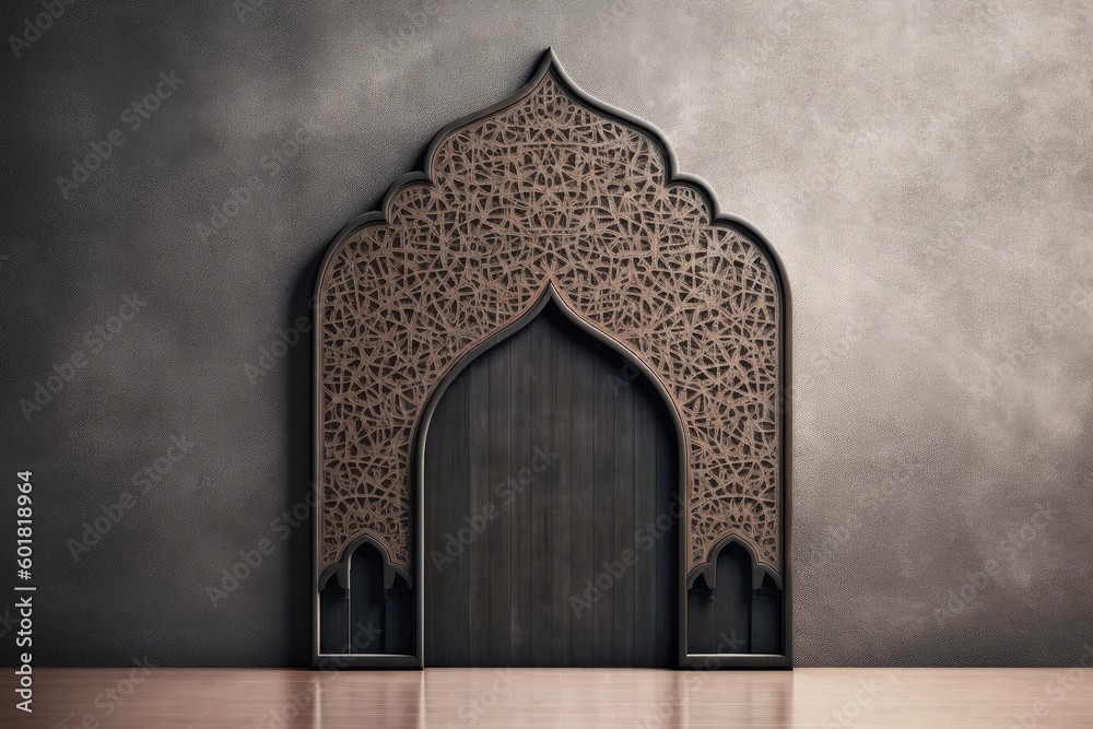 Mughal architecture Indo-Islamic wall backdrop Stock Illustration ...