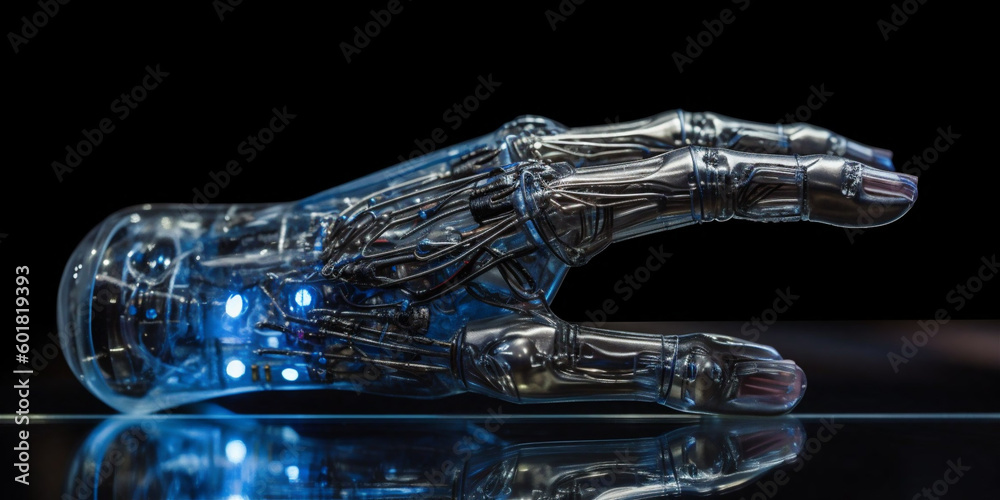 Robot hand as computer mouse, ai artificial intelligence assistance ...