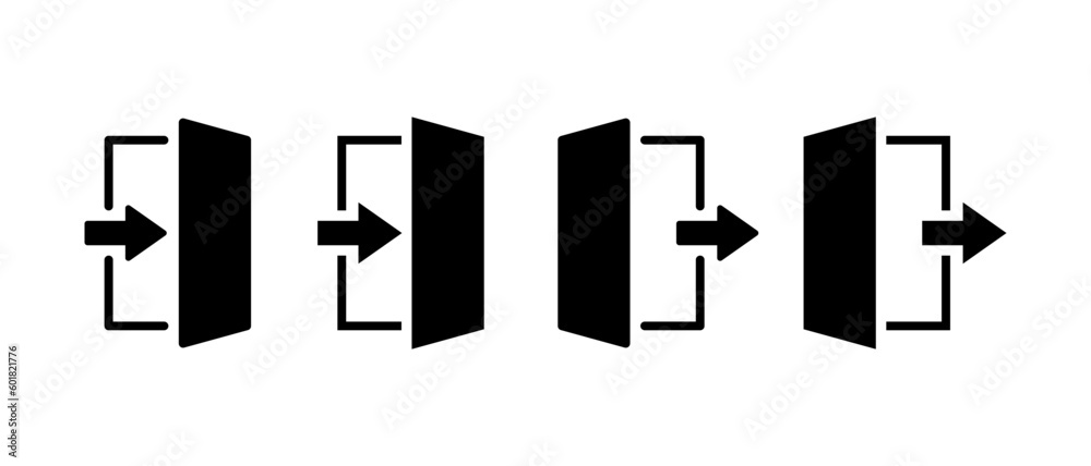 Login and logout vector icon set. Sign out, Sign in symbol. Open and ...