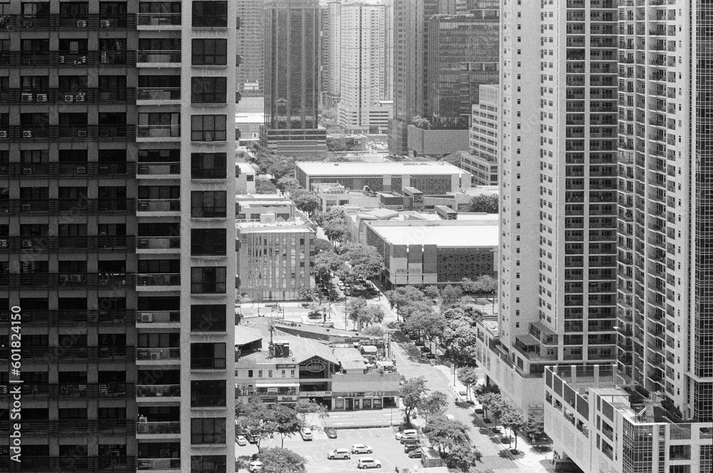 city skyscrapers street Bonifacio Global City, BGC, Manila Stock Photo ...