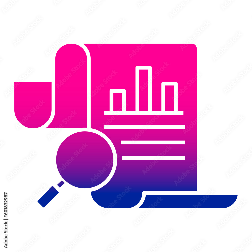 Reporting Icon in Vector Gradient Style: Data Visualization and ...